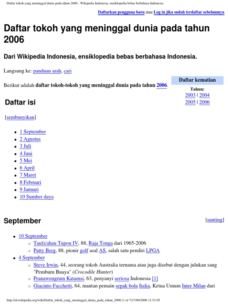 Daftar Tokoh Yang Meninggal Dunia Pada Tahun 2006 - Wikipedia Indonesia ...