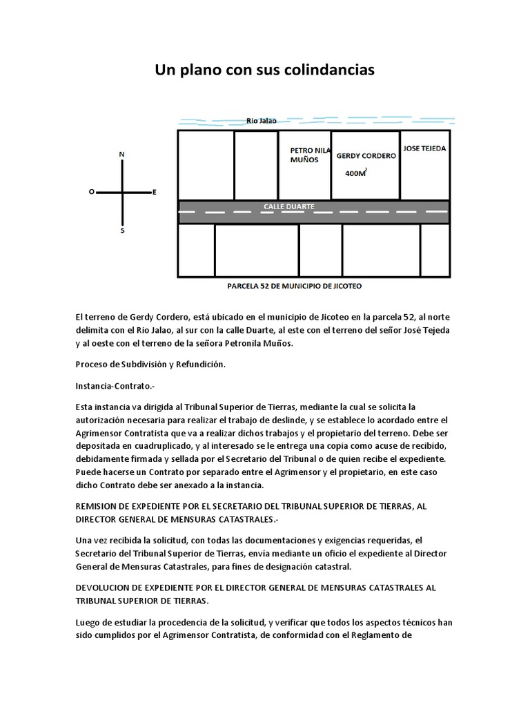 Un Plano Con Sus Colindancias | PDF | Ley Pública | Gobierno