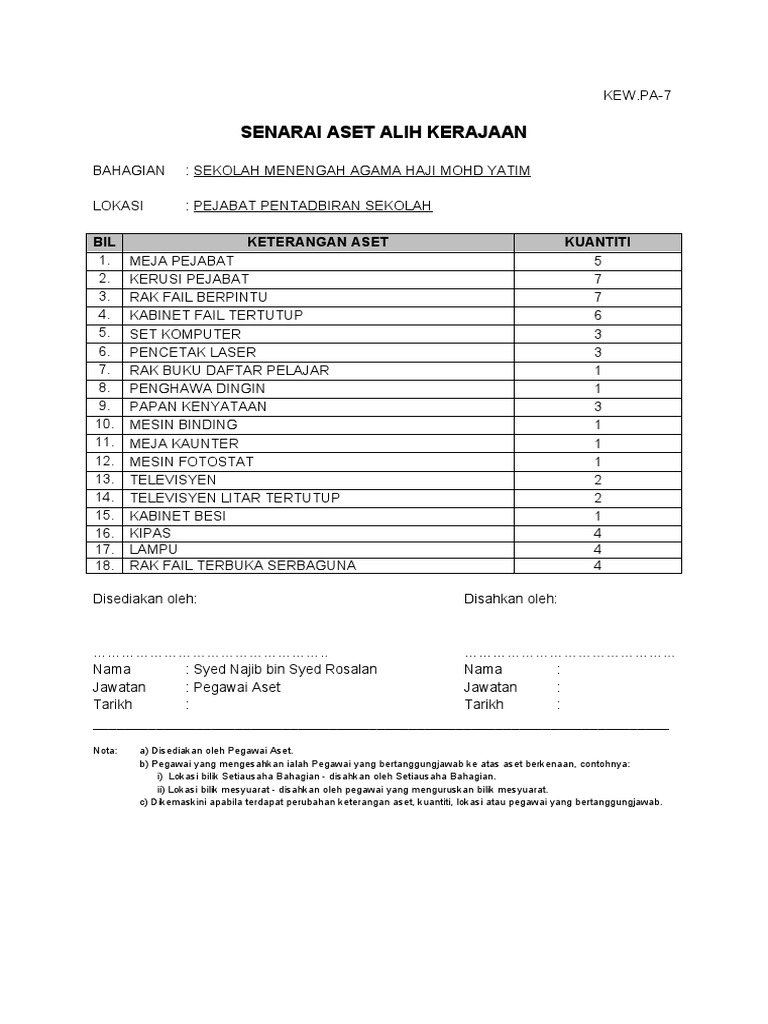Borang KEW - PA-7 | PDF