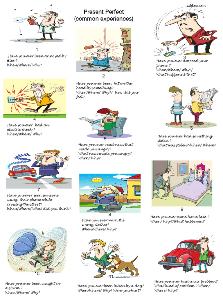 Present Perfect Questionnaire Common Experiences 2018 | PDF