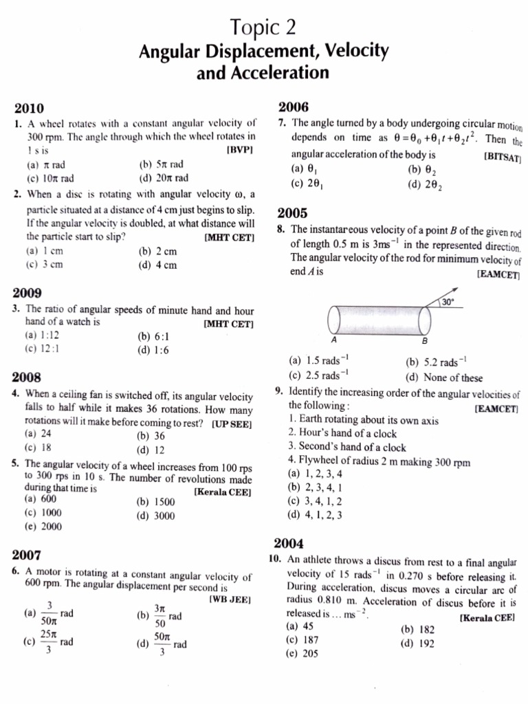 Practice Questions For Moment of Inertia | PDF | Rotation Around A ...