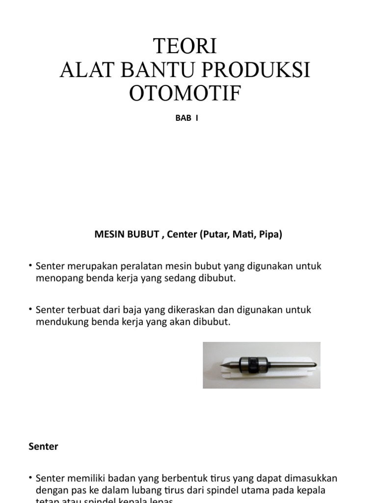 BAB I Praktikum Mesin Bubut, Center (Putar, Mati, Pipa) Djoko | PDF