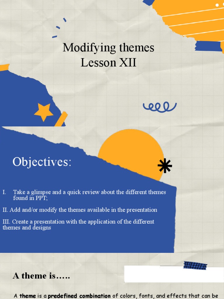 Lesson 12 Adding and Modifying Themes in | PDF | Microsoft Power Point ...