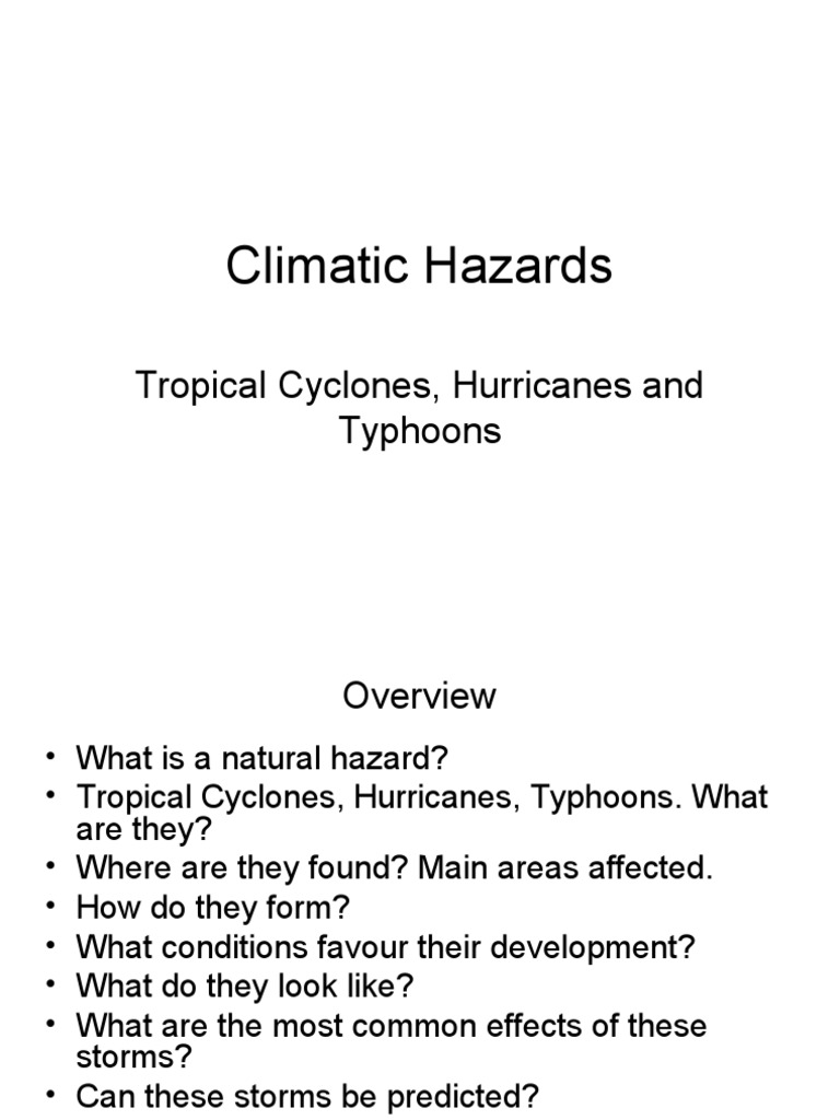 Climatic Hazards: Tropical Cyclones, Hurricanes and Typhoons | PDF | Eye (Cyclone) | Tropical ...