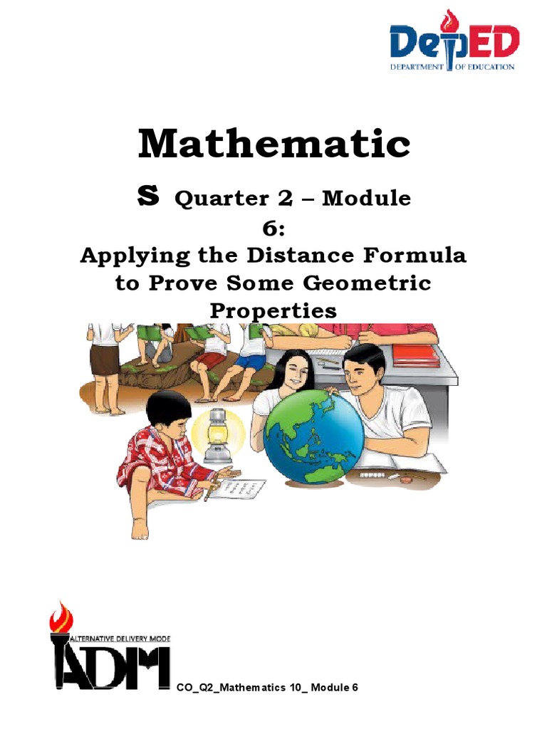 MATH10-QUARTER2-MODULE6-Applying The Distance Formula To Prove Some ...