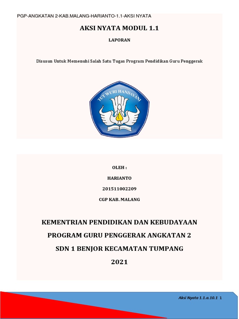 Contoh Aksi Nyata Modul 1.1 | PDF