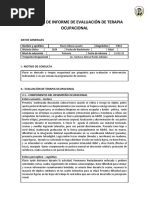 Informe de Evolución de Terapia Ocupacional | PDF | Terapia ocupacional ...