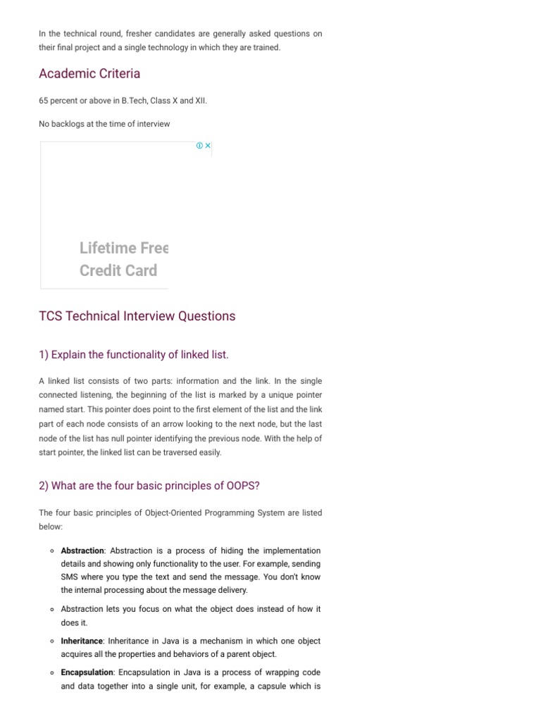 TCS Interview Questions - TCS Recruitment Process (2022) - Javatpoint | PDF | Class (Computer ...