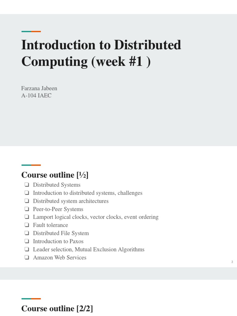 1-Introduction To Distributed Computing (Spring 2022) | PDF | Computer ...