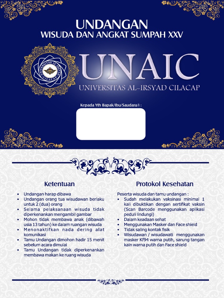 Undangan Wisuda UNAIC Versi 6 Label | PDF