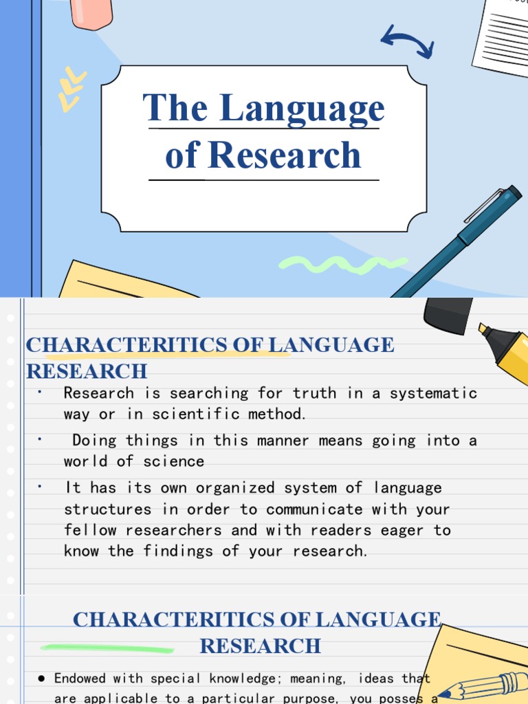 Characteristics of Research Language | PDF | Hypothesis | Quantitative ...