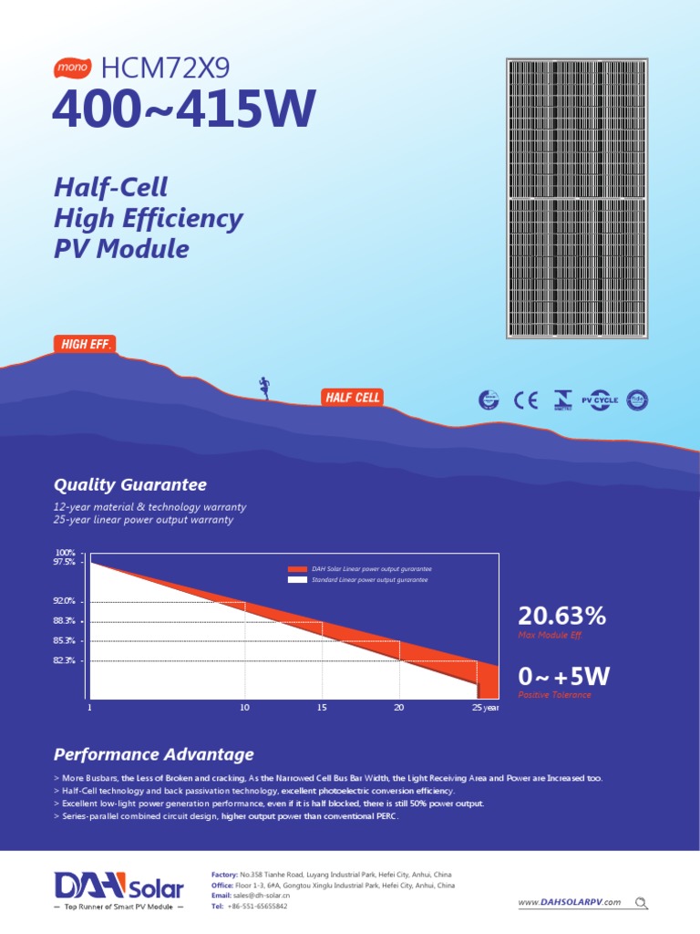 Datasheet Modulo DAH 英语-HCM72X9-400-415W (35mm) -2020.3.7 | PDF ...