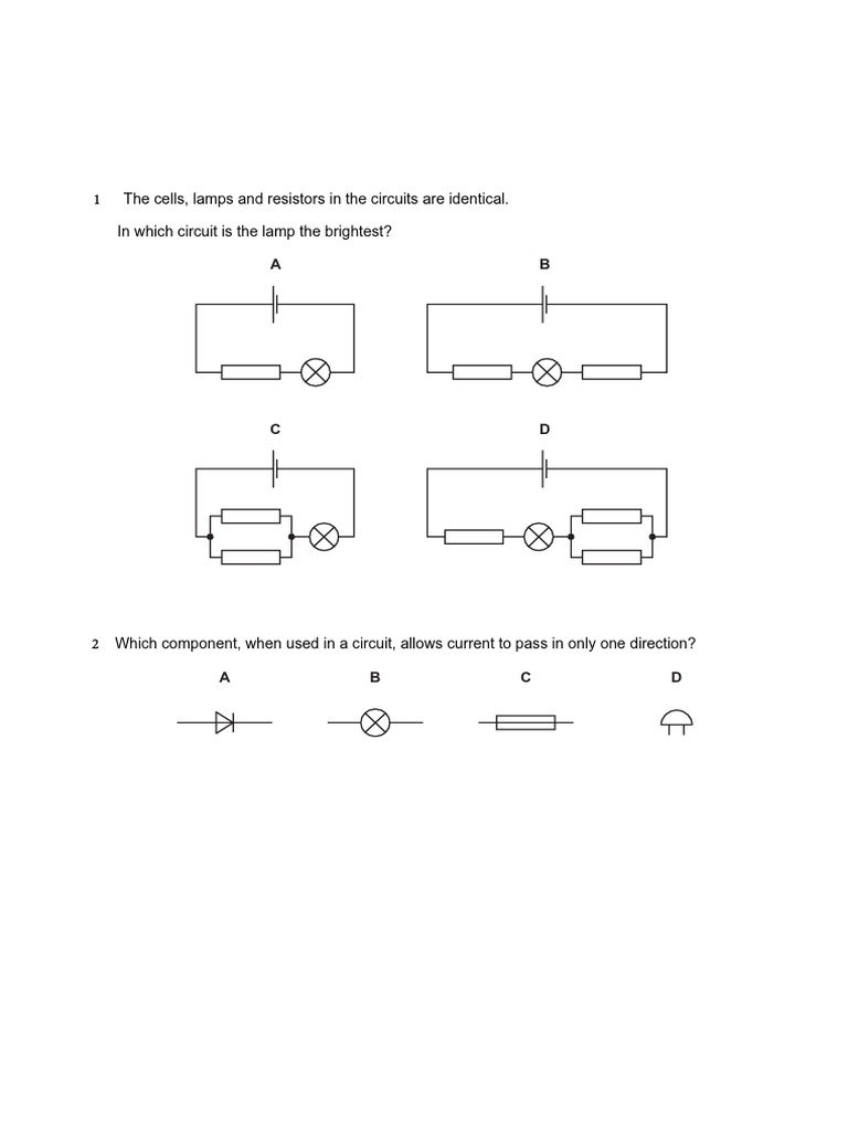 DC Circuits MCQ | PDF | Series And Parallel Circuits | Voltage