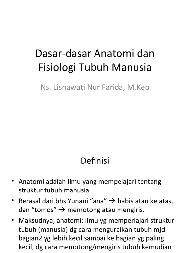 Dasar-Dasar Anatomi Dan Fisiologi Tubuh Manusia | PDF | Ilmu Sosial | Kesehatan Holistik