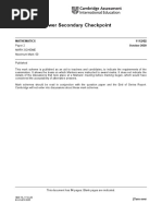 Cambridge Lower Secondary Checkpoint Math 0862 01 Paper 1 October 2025 ...