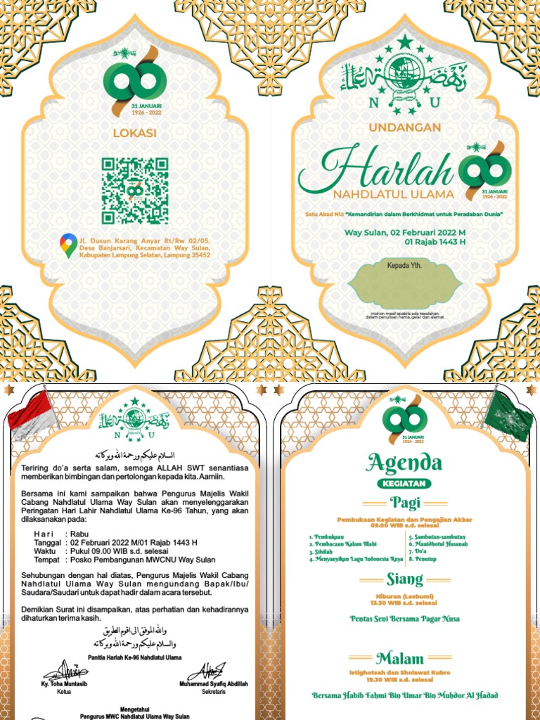 Undangan Harlah Nu 96 | PDF