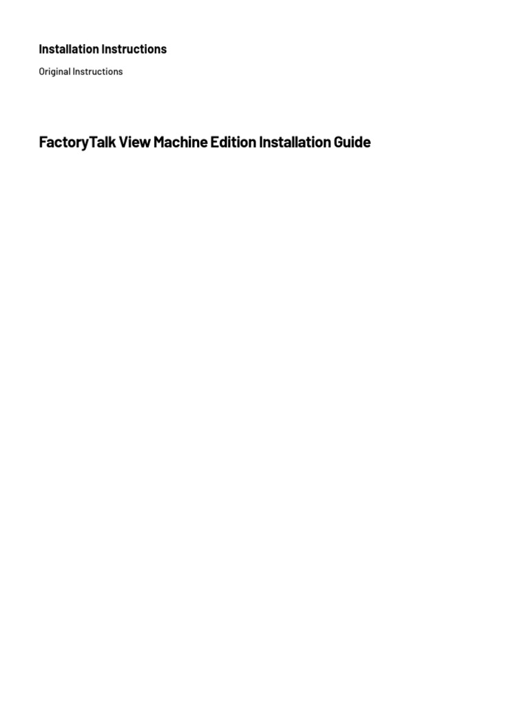 Factorytalk View Machine Edition Installation Guide | PDF ...