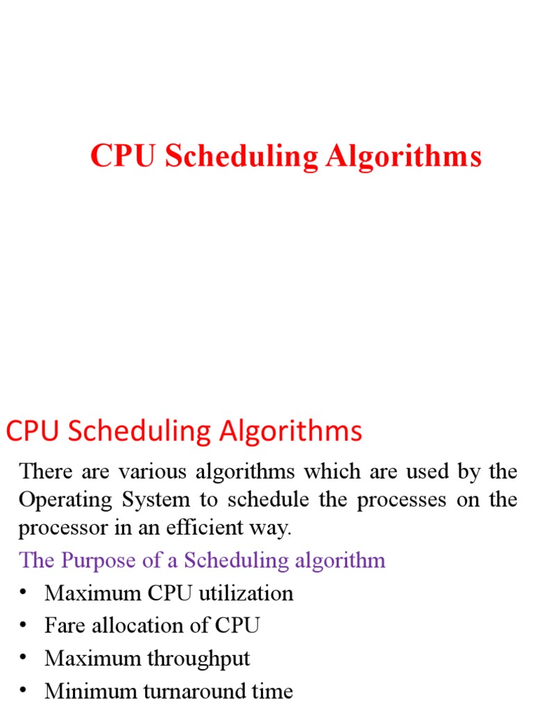 OS Lecture2 - CPU Scheduling | PDF | Scheduling (Computing) | Process (Computing)