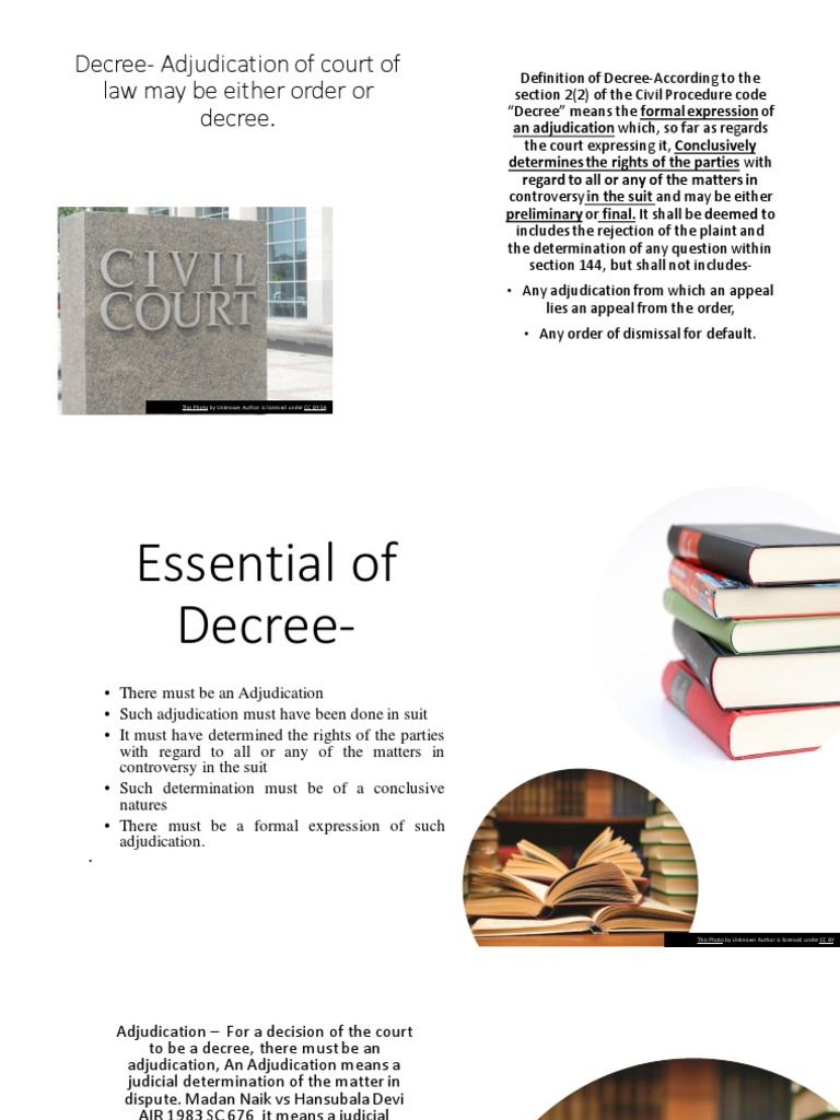 Decree, Order and Judgment | PDF | Lawsuit | Decree
