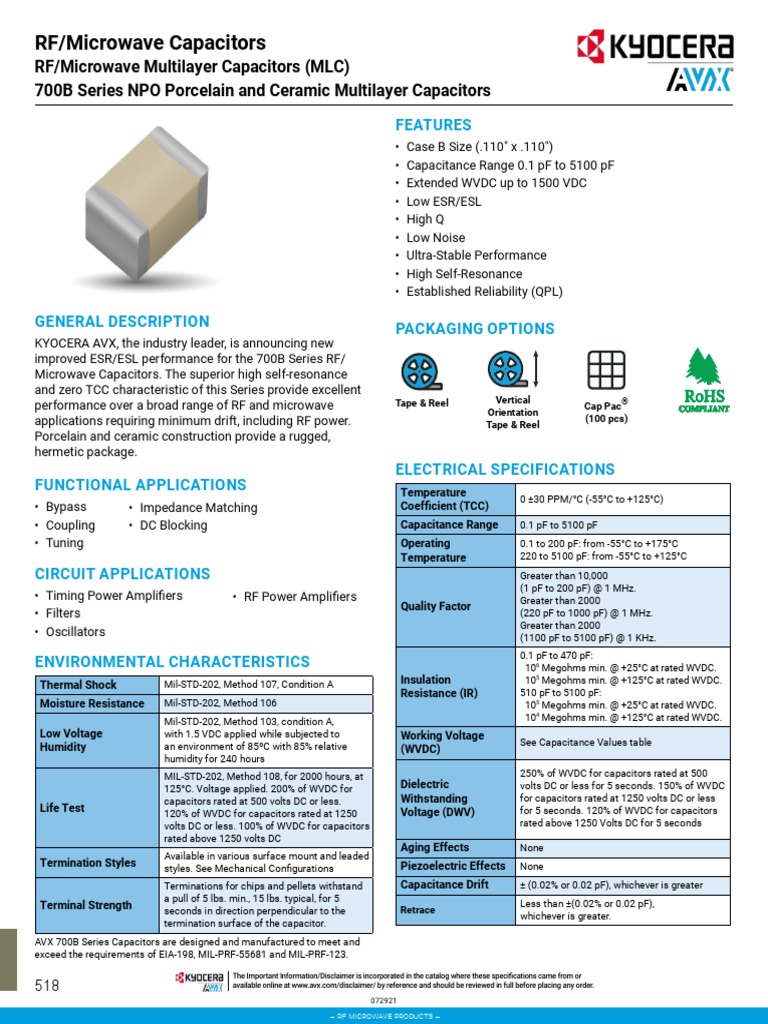 RF/Microwave Capacitors | PDF | Capacitor | Electrical Equipment