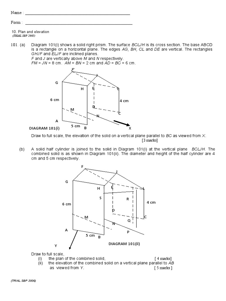 GHJF and ELJF Are Inclined Planes. F and J Are Vertically Above M and N ...