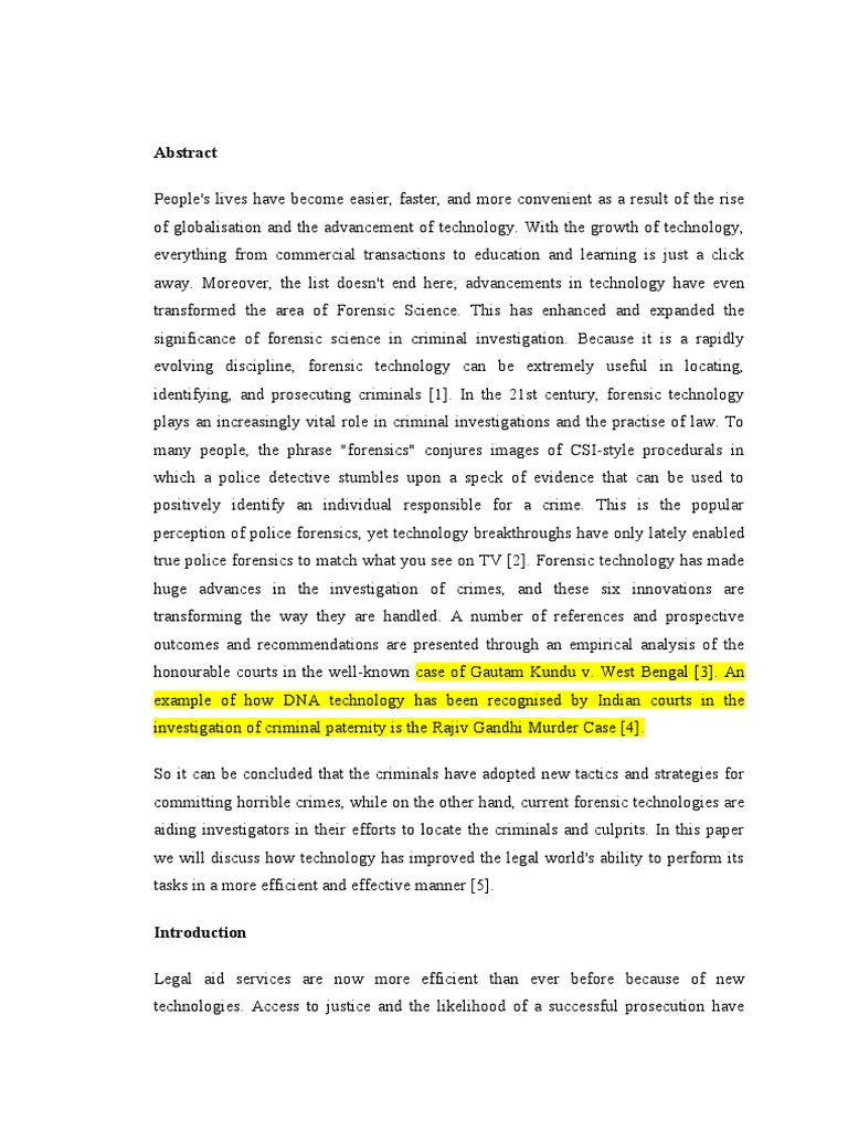 Advances in Forensic Technology | PDF | Forensic Science | Dna Sequencing