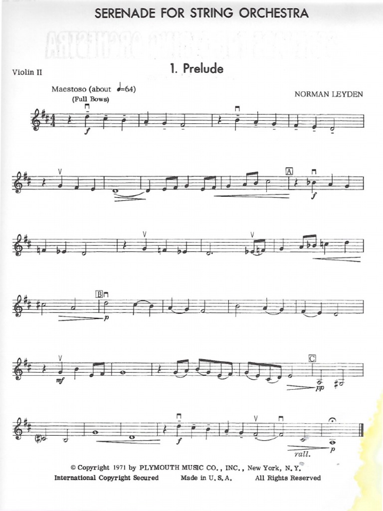 Serenade For Strings, Violin 2 | PDF