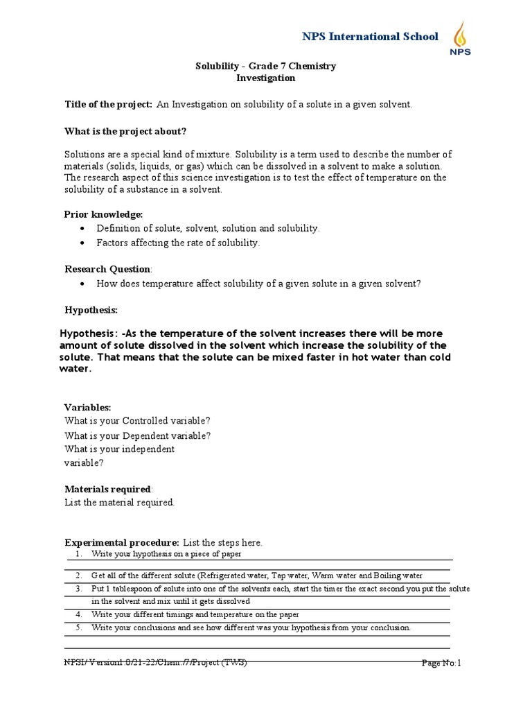 HW - Solubility-Grade 7 (AutoRecovered) | PDF | Solubility | Water