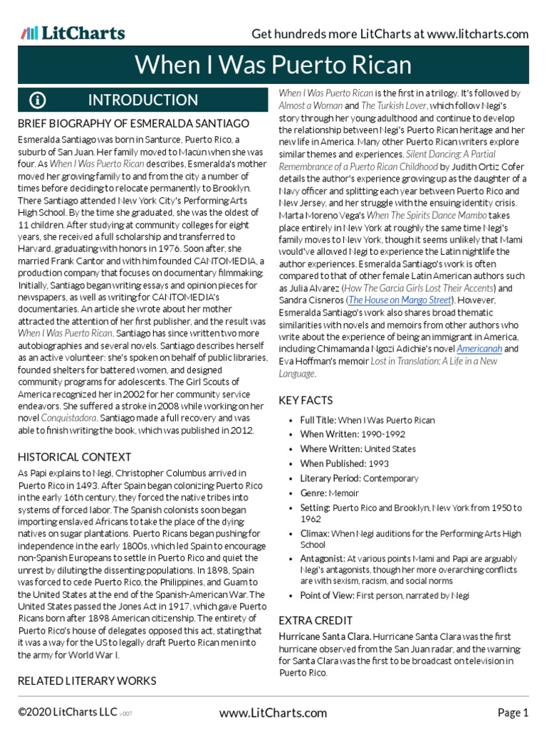 When I Was Puerto Rican: Intr Oduction | PDF | History | Mystery ...