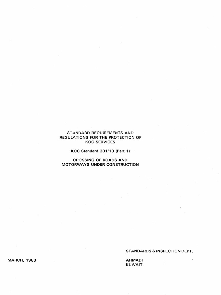 KOC Road Crossing Protection Standards | PDF | Pipeline Transport ...
