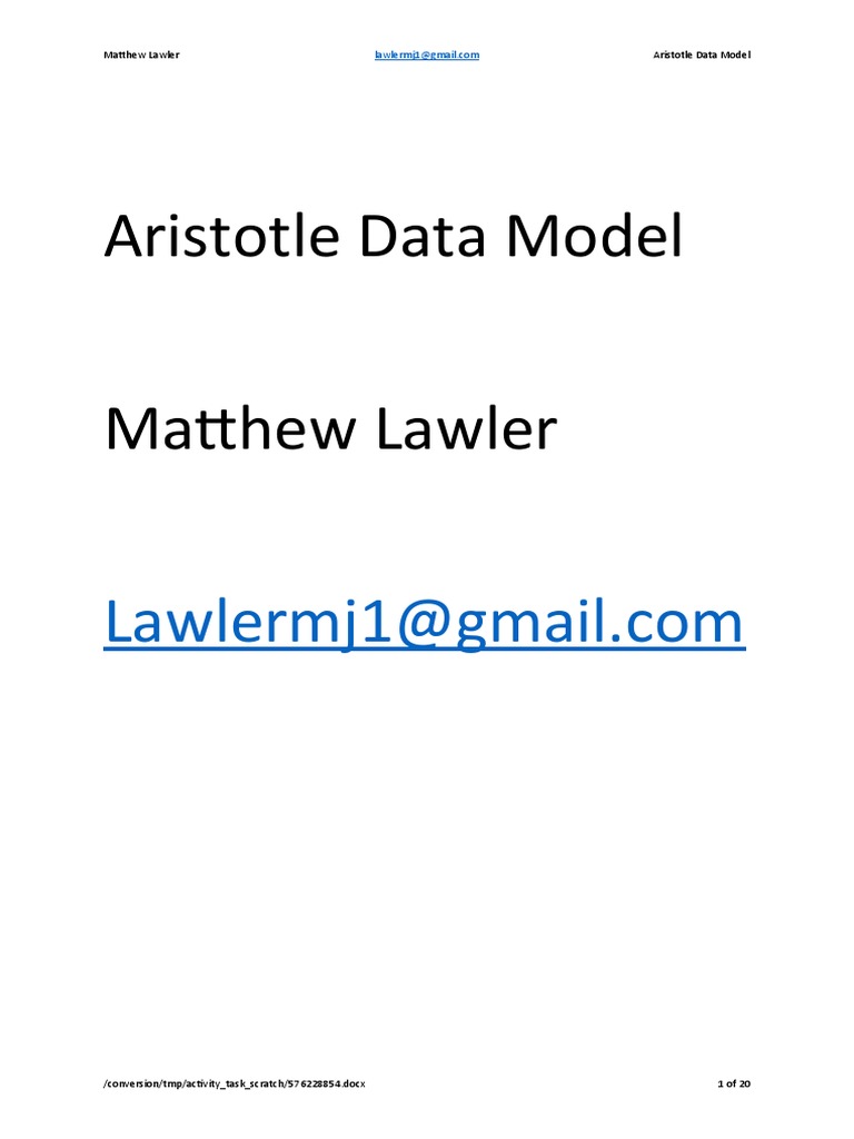 Aristotle Data Model | PDF | Metadata | Part Of Speech