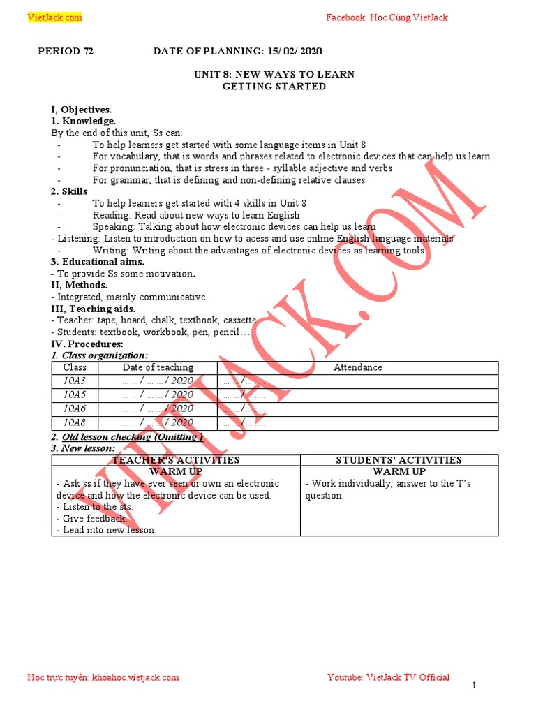 Unit 8 New Ways To Learn | Download Free PDF | English Language | Teachers