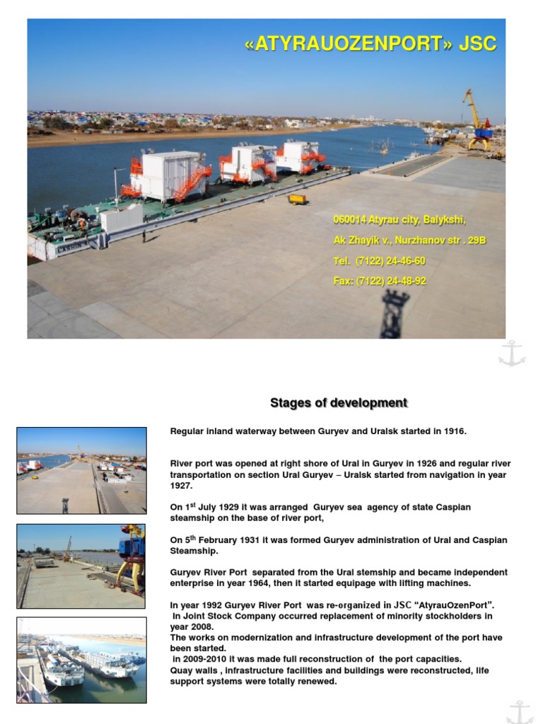 Atyrau River Port Presentation Eng | PDF | Port | Barge
