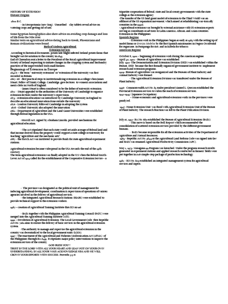 History of Extension | PDF | Agriculture | Economies