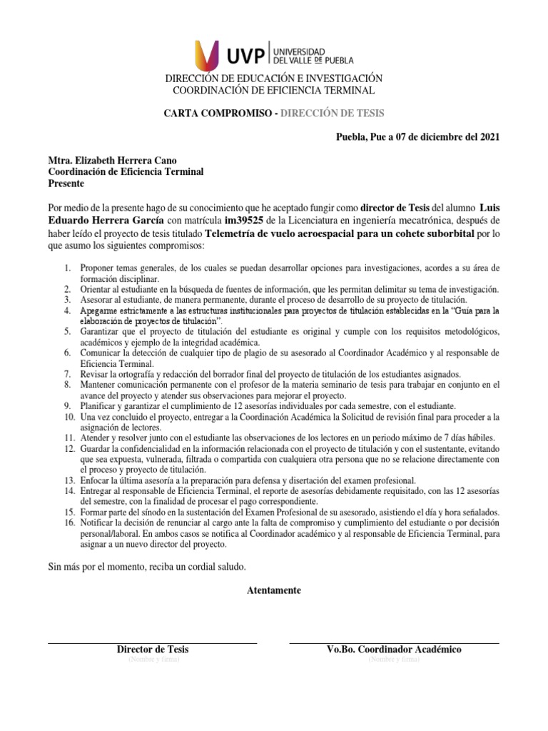 Compromisos del Director de Tesis | PDF | Crecimiento personal y ...