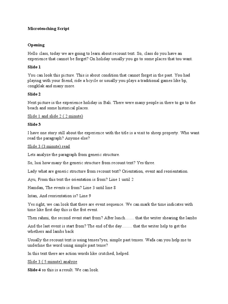 Microteaching Script | PDF | Cognitive Science | Linguistics