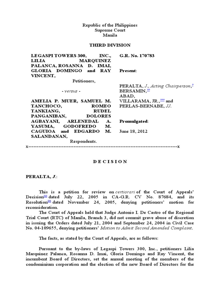 Derivative Suit, Validity of The Election of Board of Directors | PDF ...