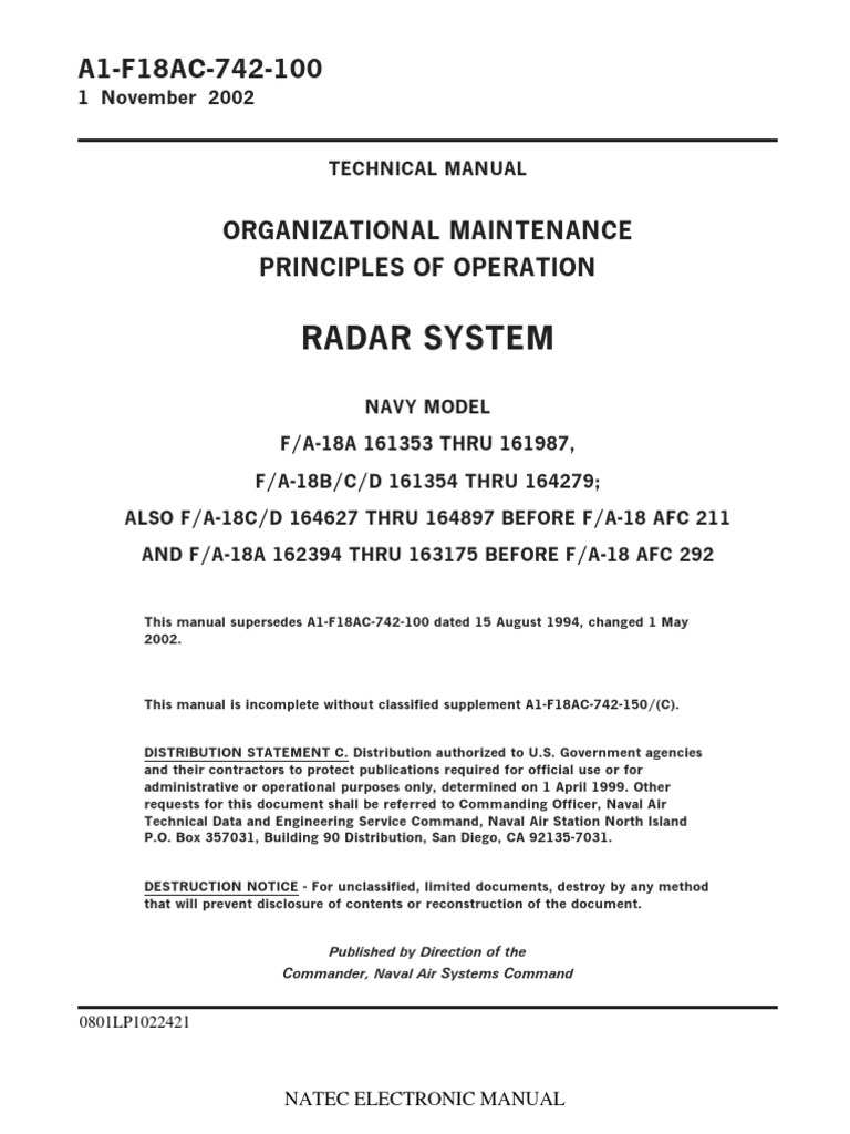 A1-F18ac-742-100 RADAR SYSTEM F - A-18 | PDF | Mc Donnell Douglas F/A ...