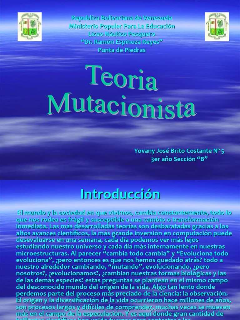 Teoria Mutacionista | PDF | Biología | Naturaleza