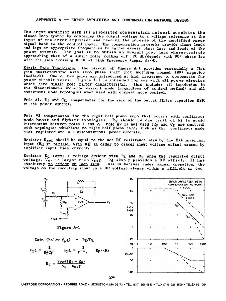 EROR AMPLIFIER AND COMPENSATION NETWORK DESIGN Slup069 | PDF ...