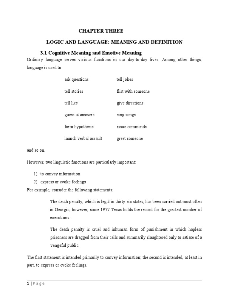 Logic Chapter 3 | PDF | Definition | Ambiguity