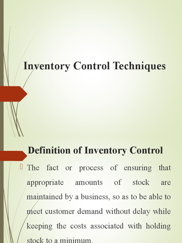 10 Inventory Control Techniques | PDF | Inventory | Prices