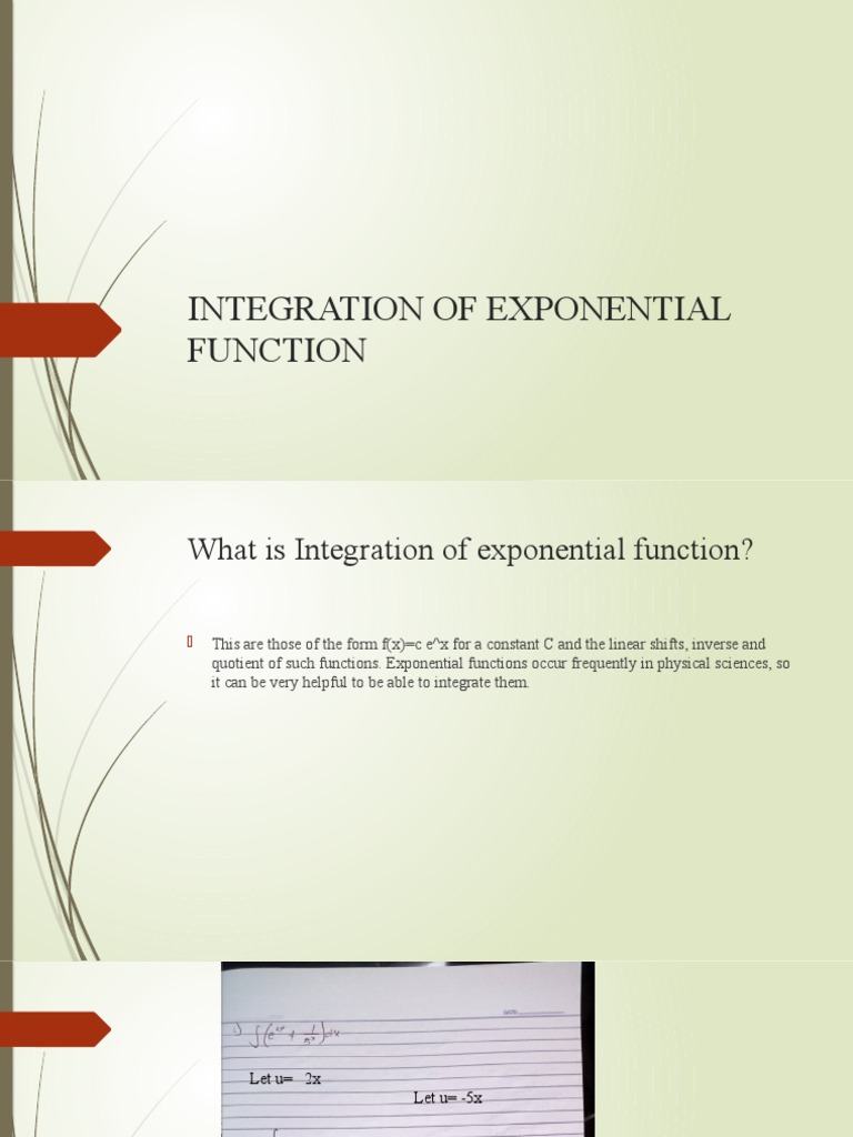 Integration of Exponential Function | PDF