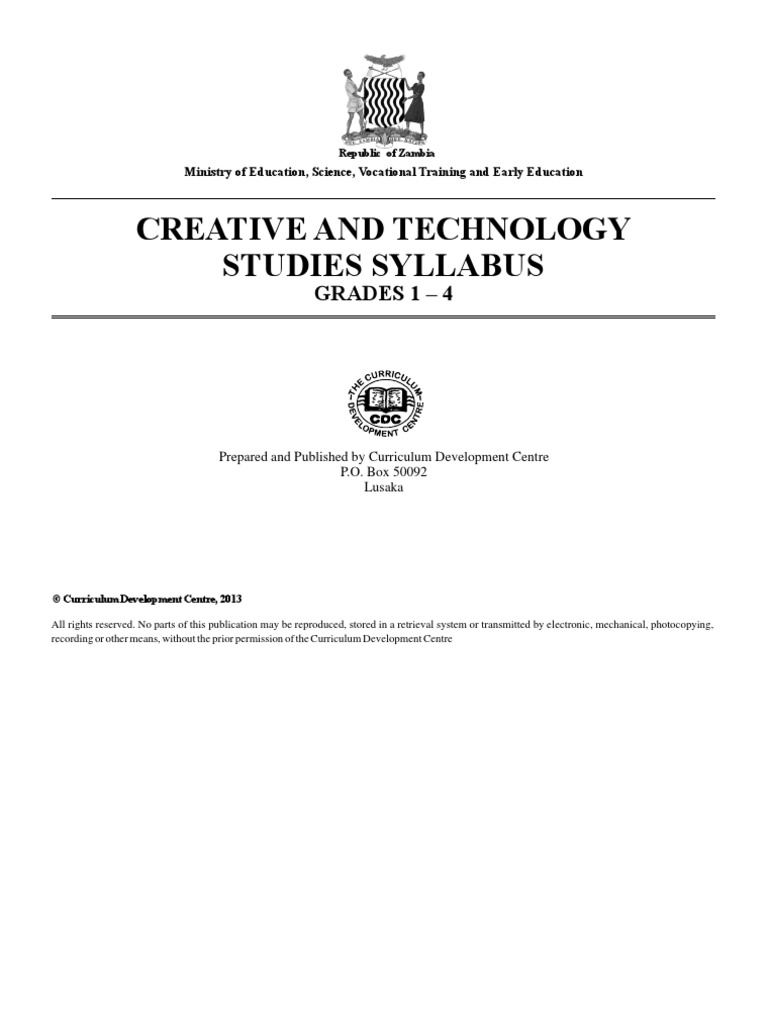 Creative and Technology Studies Syllabus: Grades 1 - 4 | PDF | Learning ...
