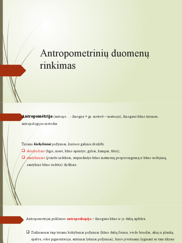 Antropometrinių Duomenų Rinkimas | PDF