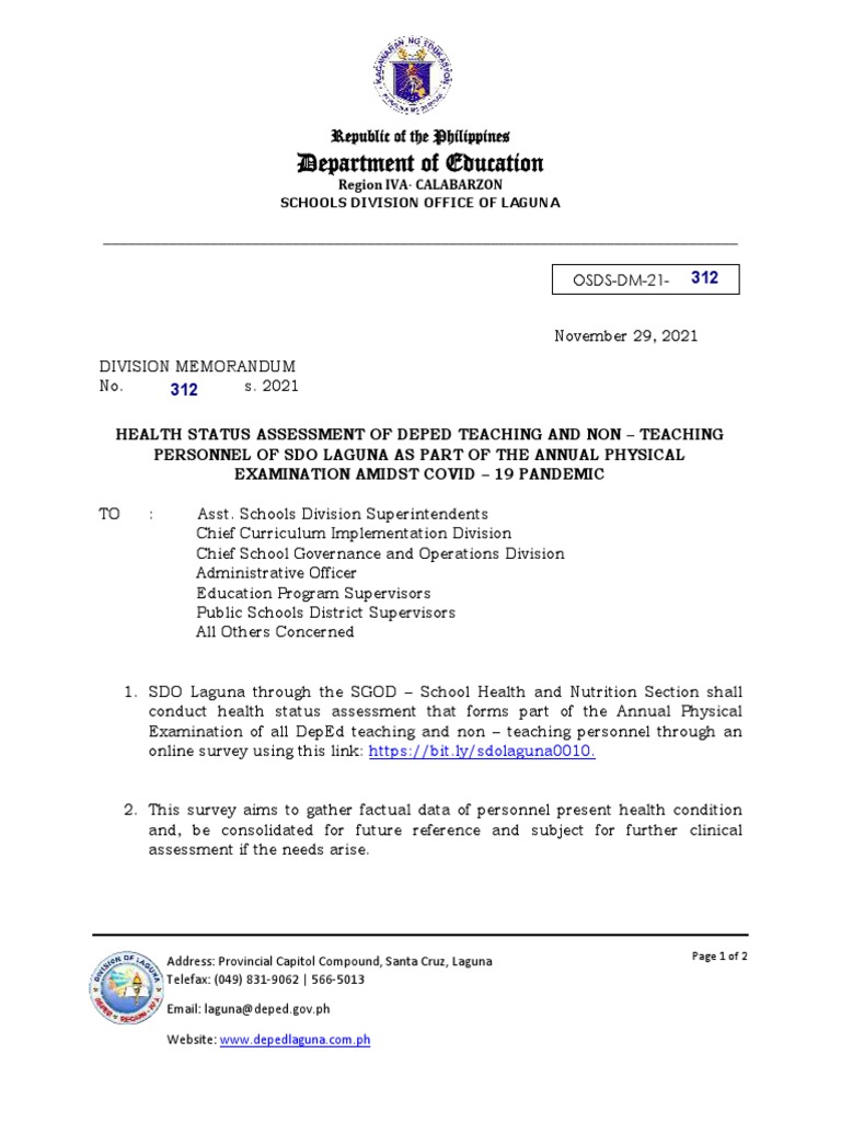 Department of Education: Republic of The Philippines | PDF | Health ...