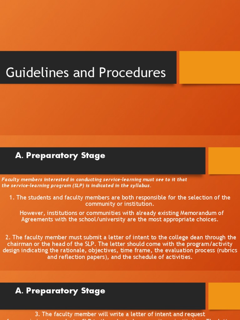 Guidelines and Procedures of Service-Learning | PDF | Evaluation ...