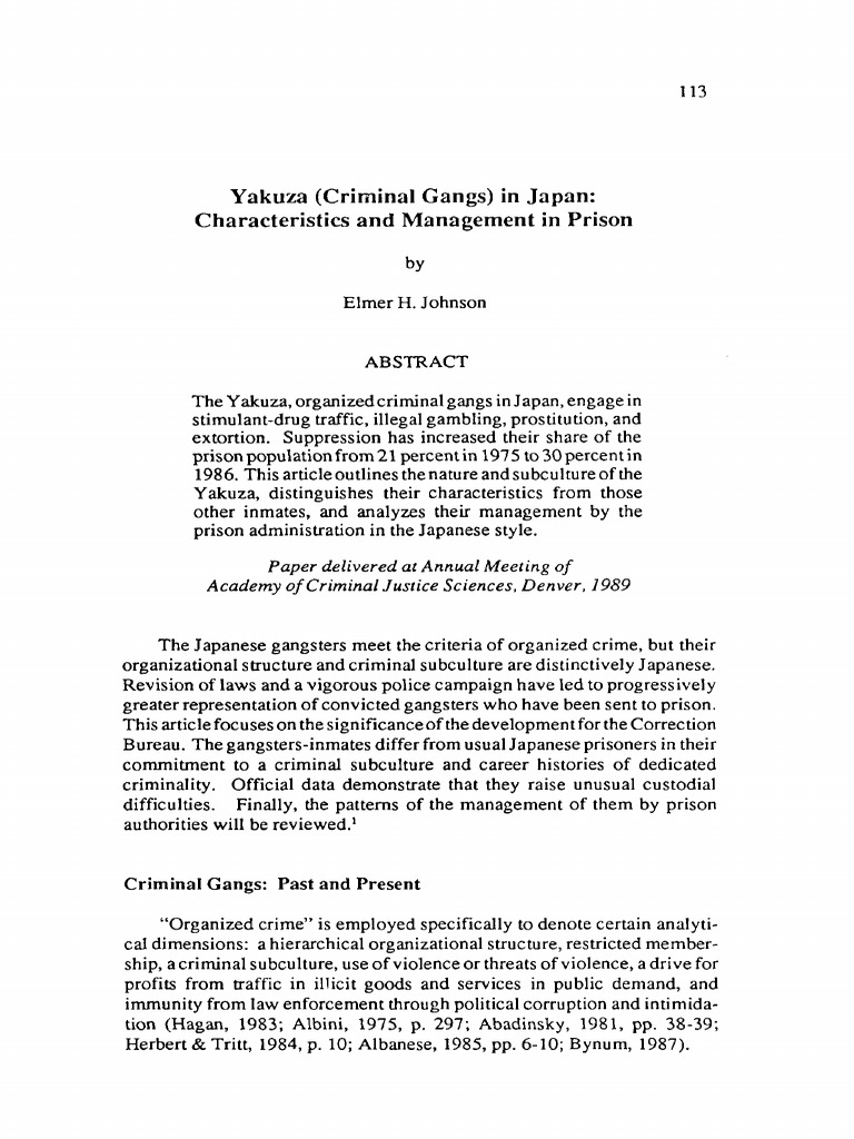 Yakuza: (Criminal Gangs) in Japan: Characteristics and Management in ...