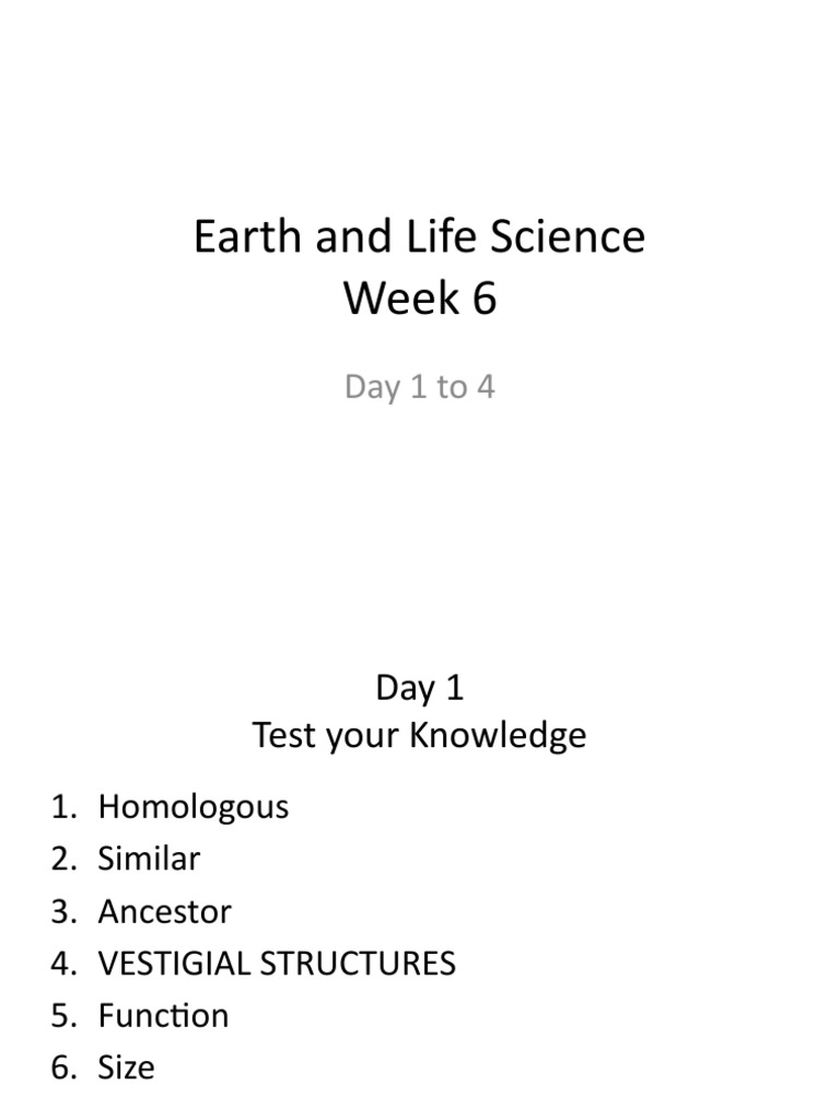 Earth and Life Science Week 6 Key Answer | PDF