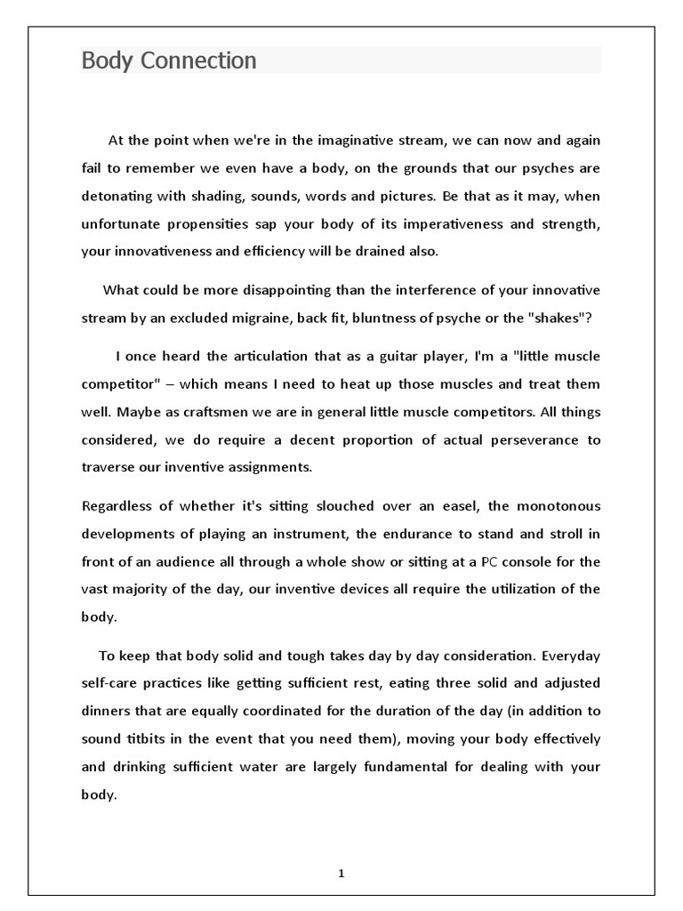 Connect With Your Body | PDF | Self-Improvement
